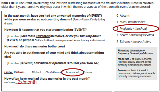 Severity Rating Example