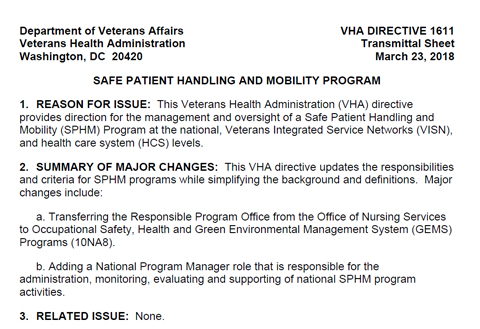 SPHM Requirements, Policy and Procedures